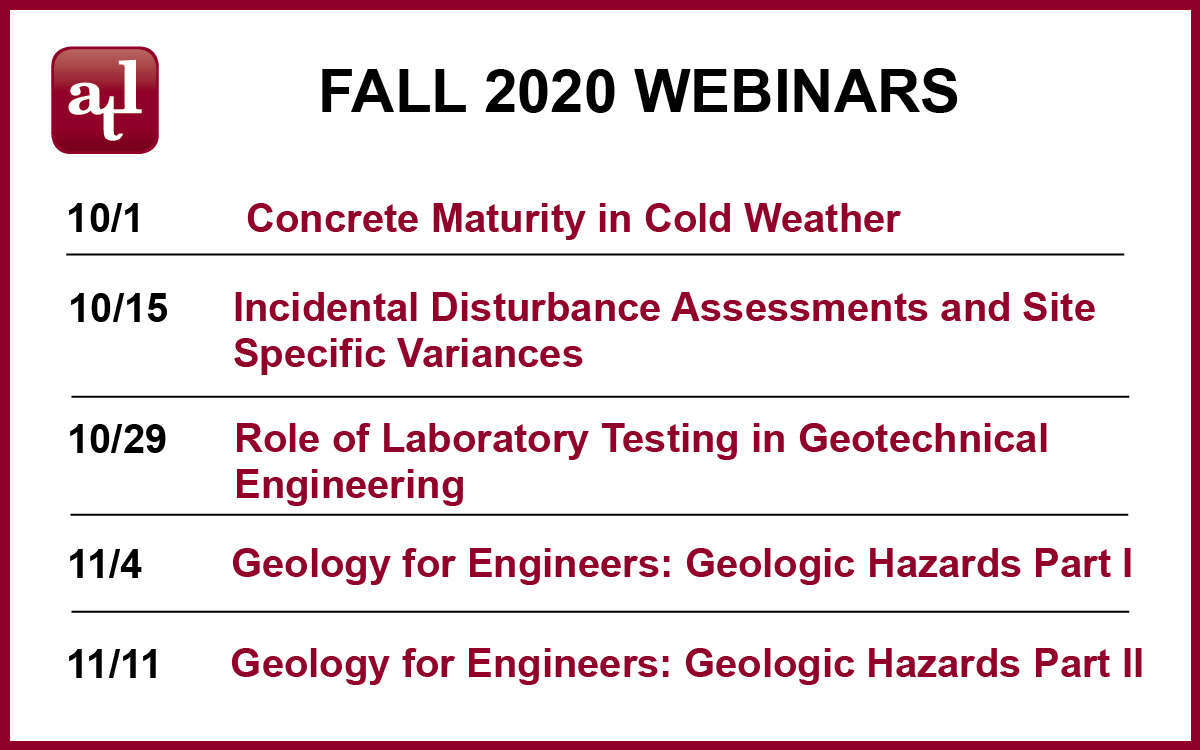 ATL OFFERS ONLINE PDH SEMINARS – FALL 2020 SCHEDULE - Atlantic Testing ...